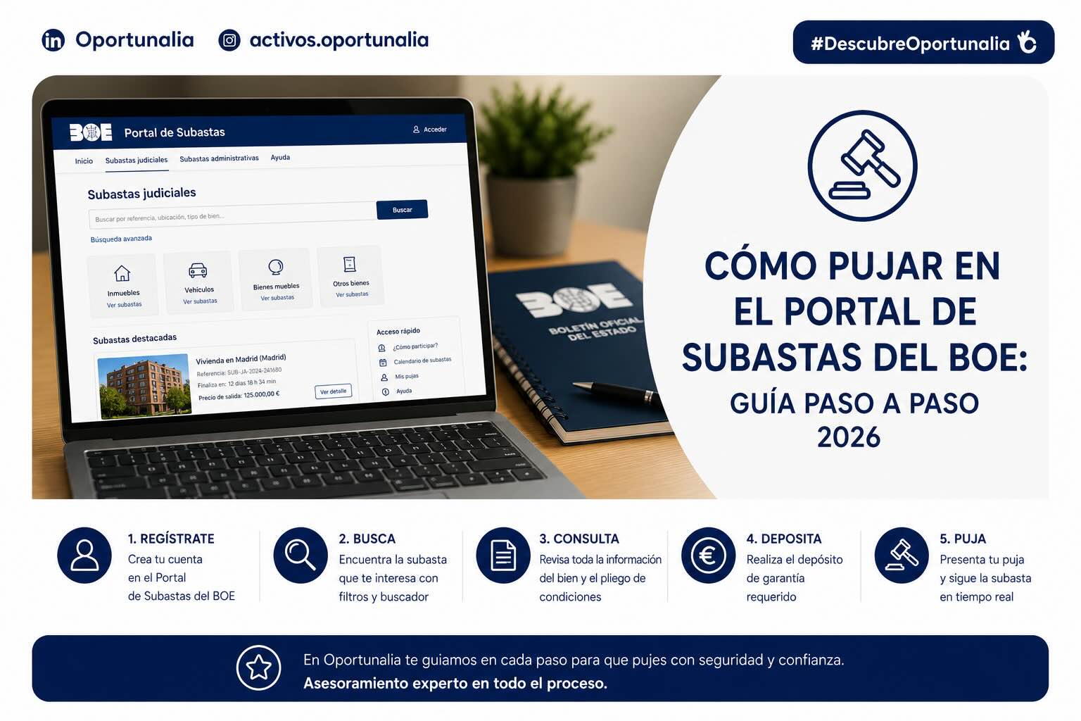Cómo pujar en el Portal de Subastas del BOE | Oportunalia
